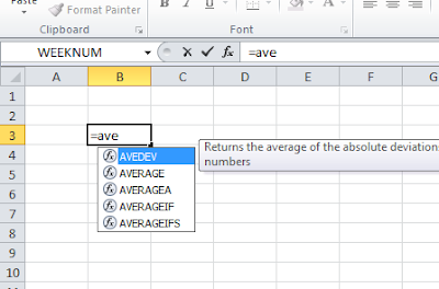Excel World: Excel Formula Auto Complete Feature