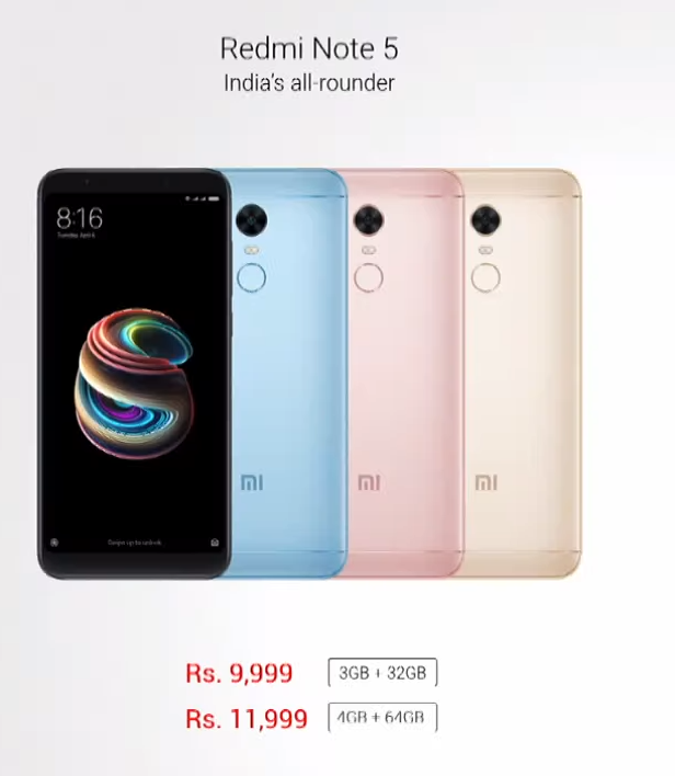 Redmi Note 5 launched In India