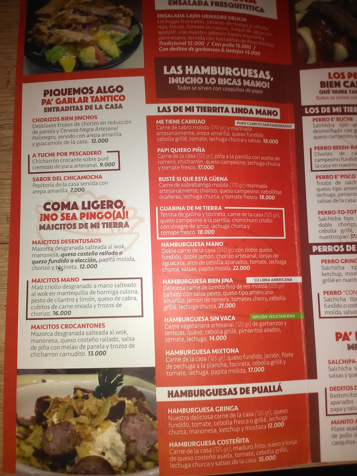 Restaurantes de Bucaramanga: Menú Mano
