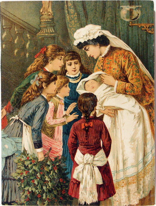 British Art: Victorian Christmas print, 1880s.