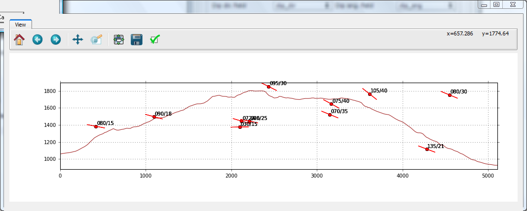 geo-script: Plot of geological attitudes and traces in vertical ...