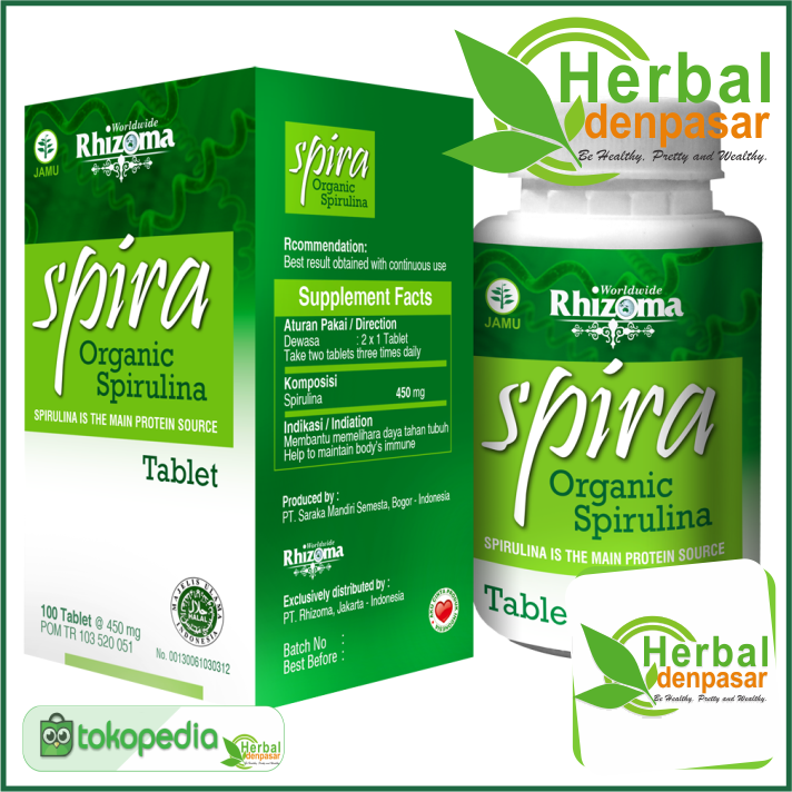 Spira Spirulina Capsule Original - Rhizoma Golden Sea Bali