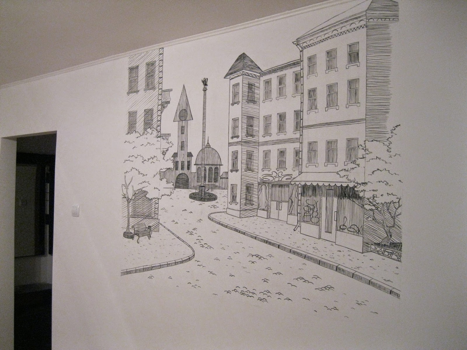 Picturi pe pereti, Pitesti: Schita oras