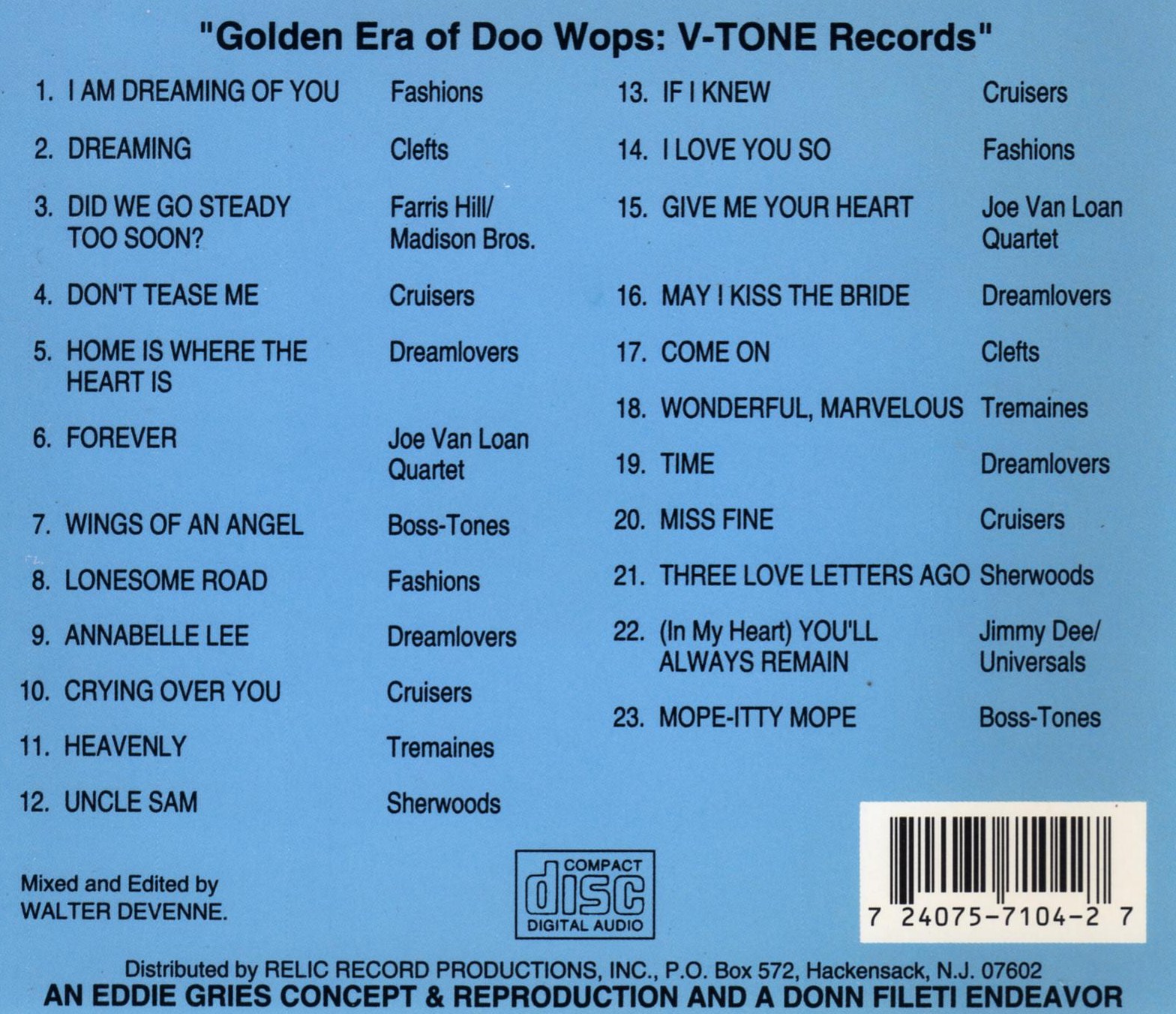Doo Wop n Soul Oldies: The Golden Era Of Doowops, V-Tone Records