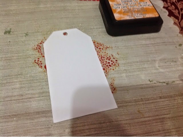 Off the Rails Scrapbooking: Distress Ink Tag with Handmade Flowers