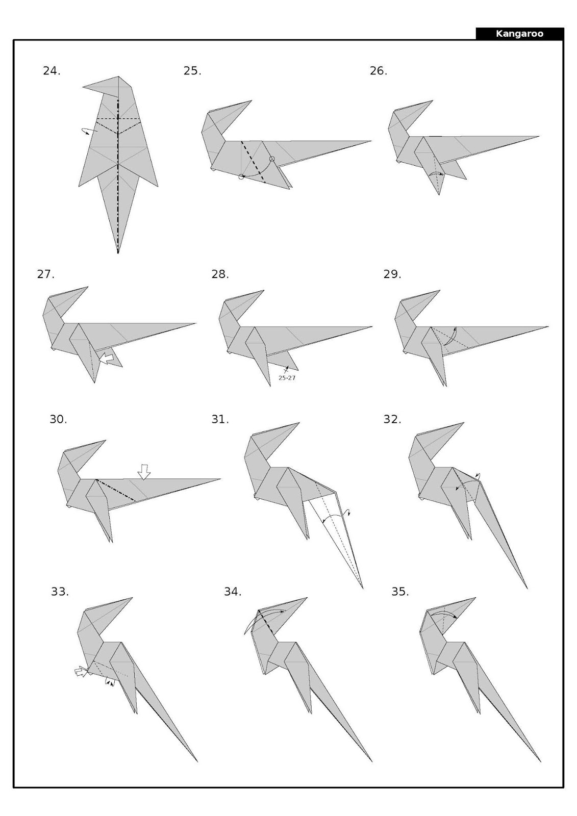 Diagram Kangaroo-Jo Nakashima - Ruby Book Origami