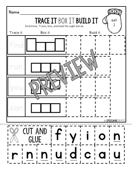 Emily Jane Creates: JANUARY NO PREP KINDERGARTEN PACKET-OVER 100 PAGES!