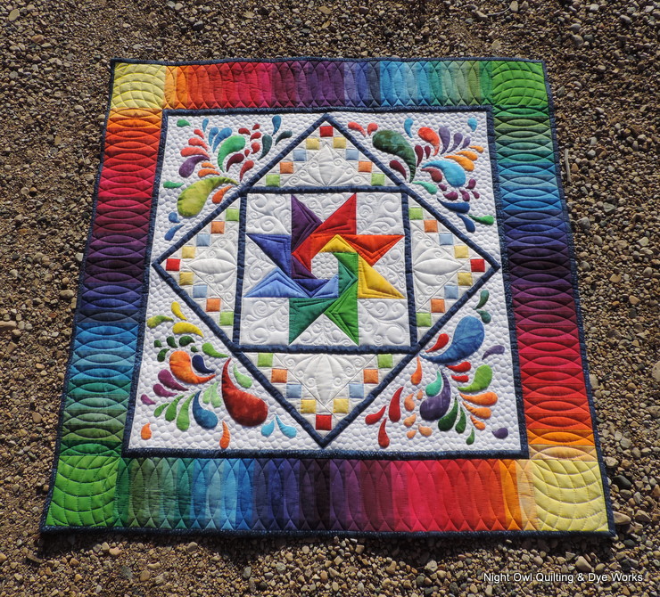 Night Owl Quilting & Dye Works: International Round Robin #1 QUILTED!