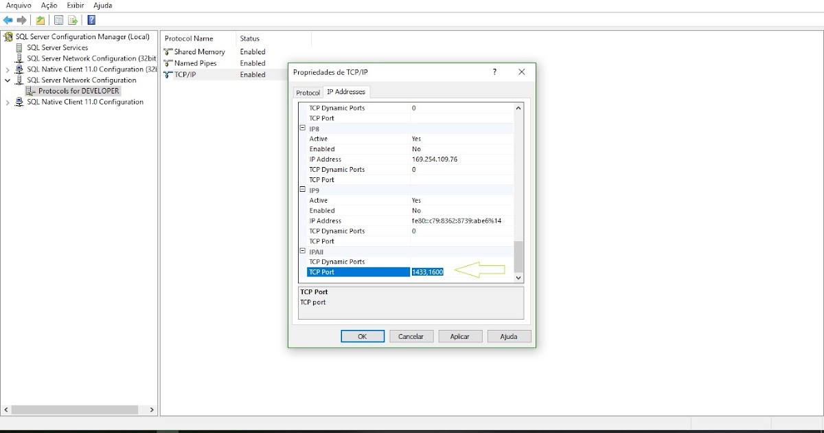 SCRIPTS EM SQL: SQL Server - Listen (acesso) por mais de uma Porta TPC/ip