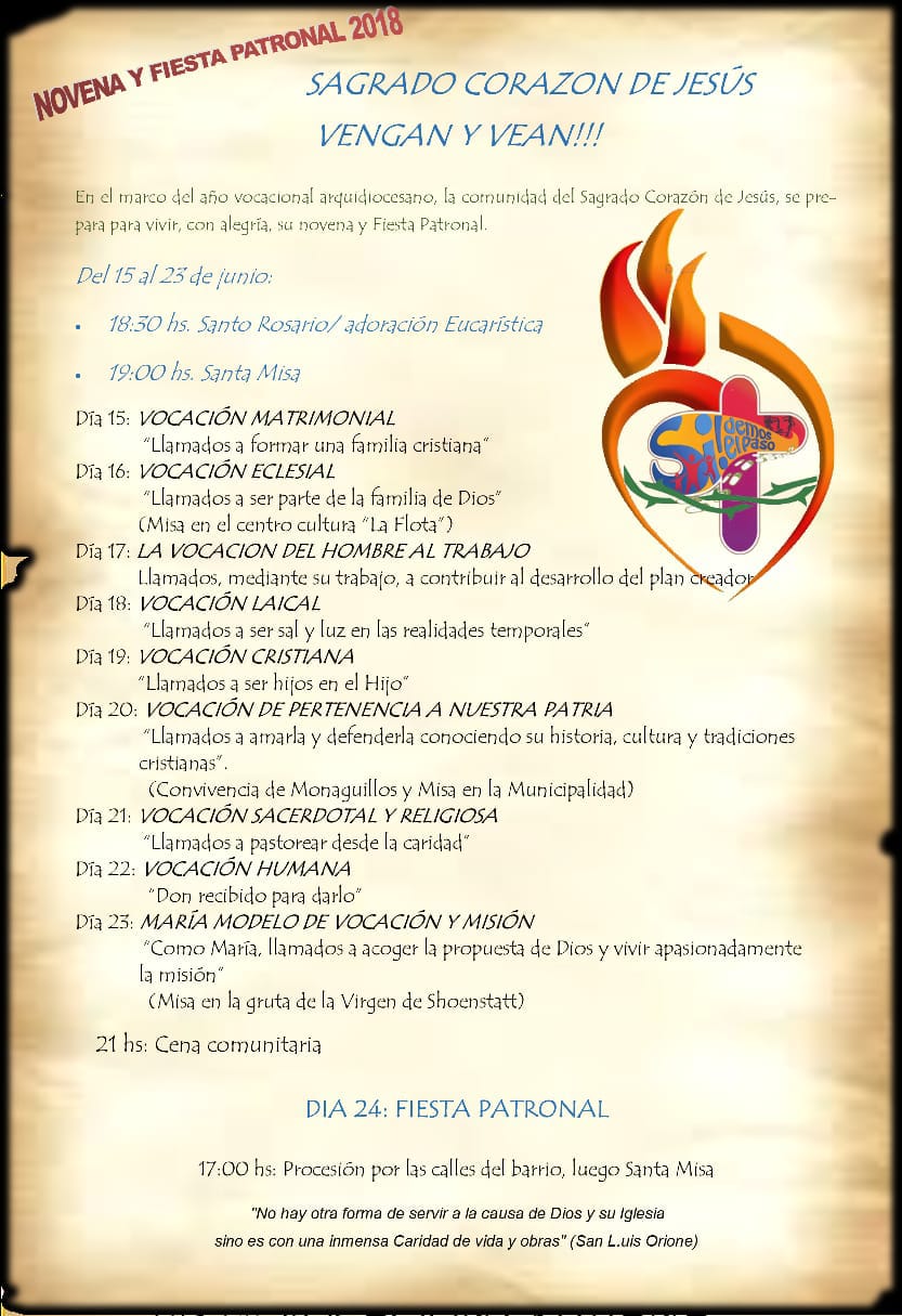 LAICOS ORIONITAS EN MOVIMIENTO: NOVENA Y FIESTA PATRONAL EN CAPILLA ...