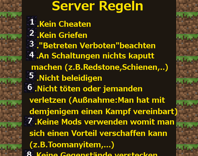 MHClan LP: MCServer Regeln