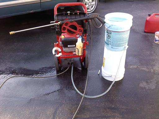 At The Helm: Pressure Washer Using A Gravity Fed Water Supply
