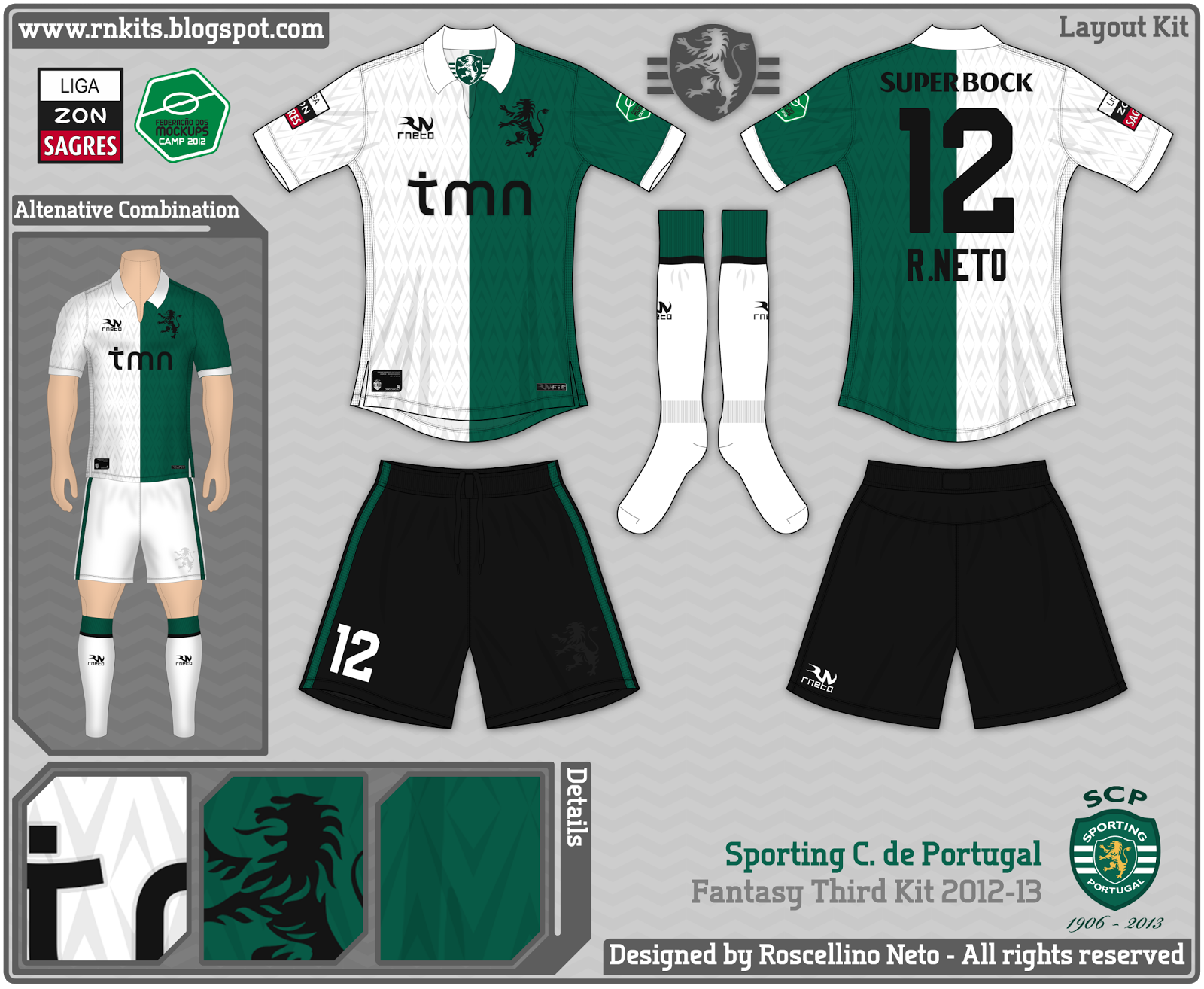 Campeonato de Mockups Camisetas de Futebol: Coleção 12 - SPORTING de ...