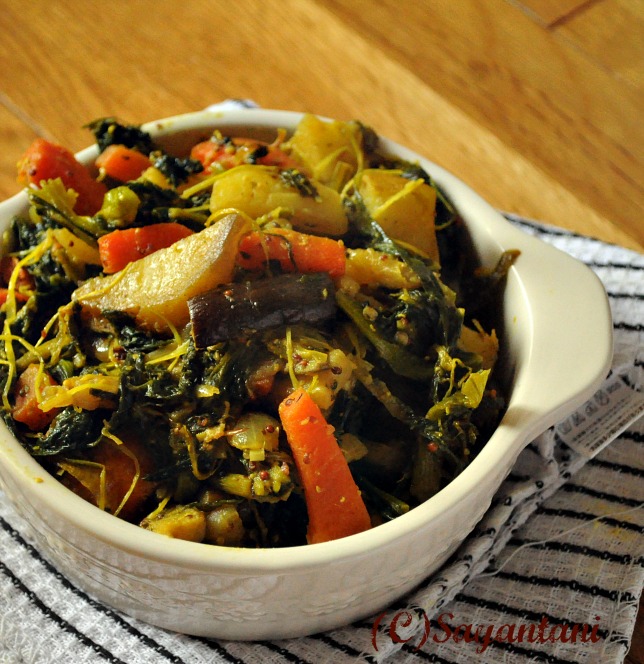 Bagan Charchari with Japanese greens and Wasabi paste(Dry side dish ...