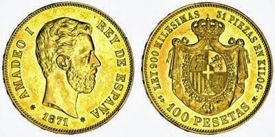 100 Pesetas of Amadeo I sold £120,000 | Lunaticg Coin