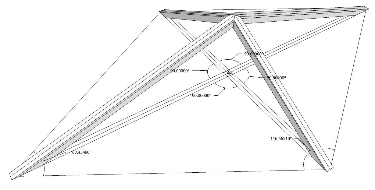 Roof Framing Geometry: Golden Rhombus Parallelogram Roof #2
