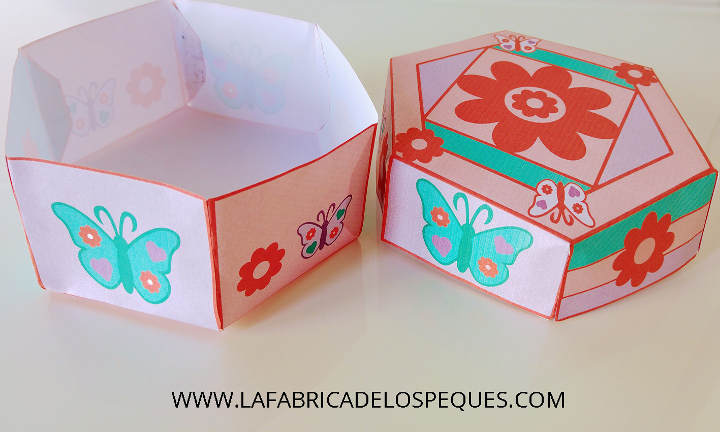 Imprimibles gratis: caja hexagonal. - La fábrica de los peques