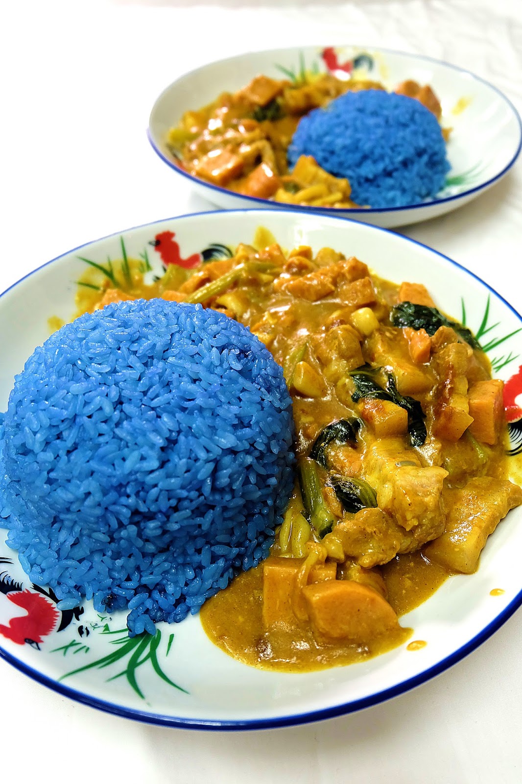 Blue Pea Flower Rice and Vermicelli #myeverydaymeal