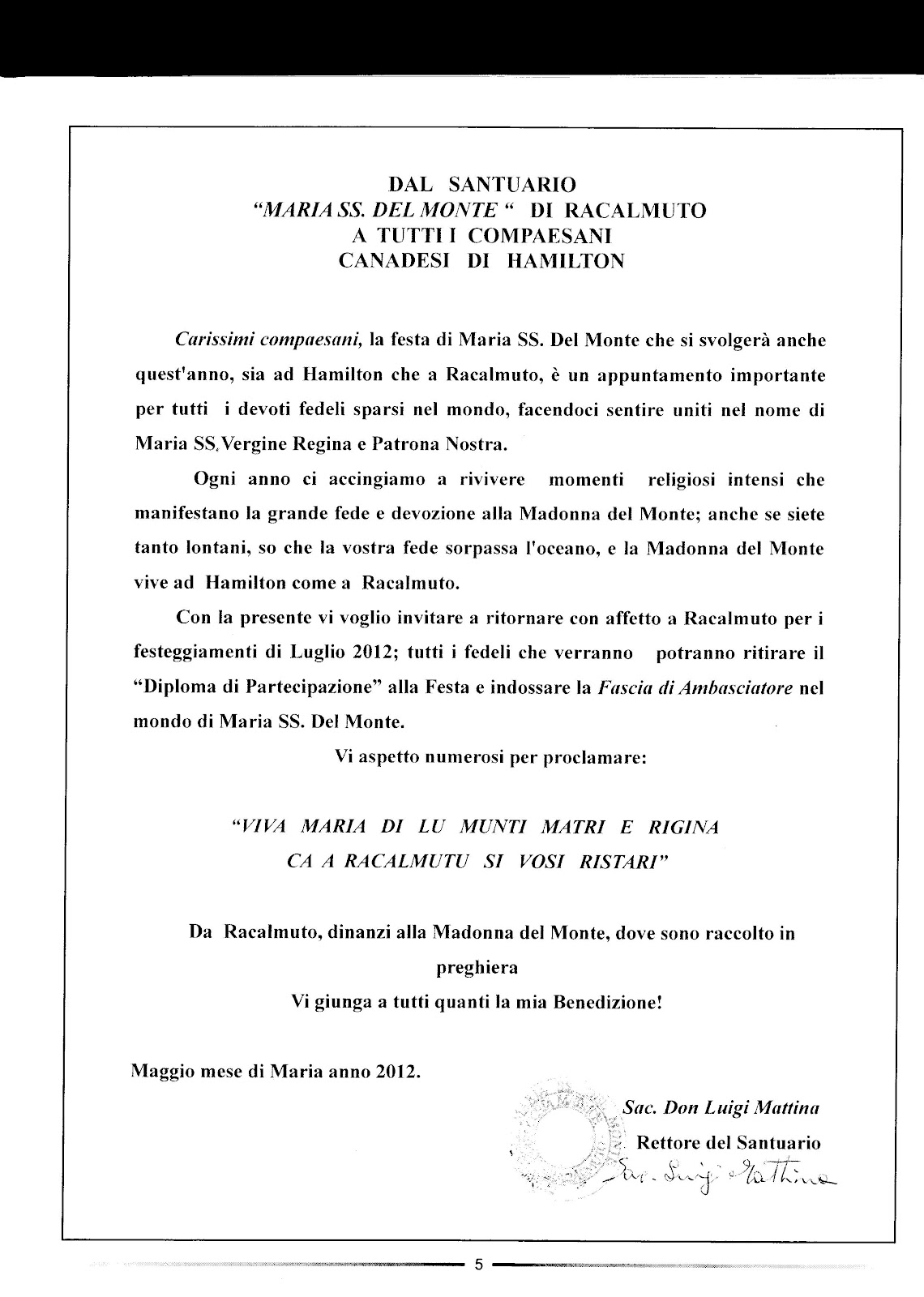 REGALPETRA LIBERA ((( blog Racalmuto))): Festa Maria SS. del Monte in ...