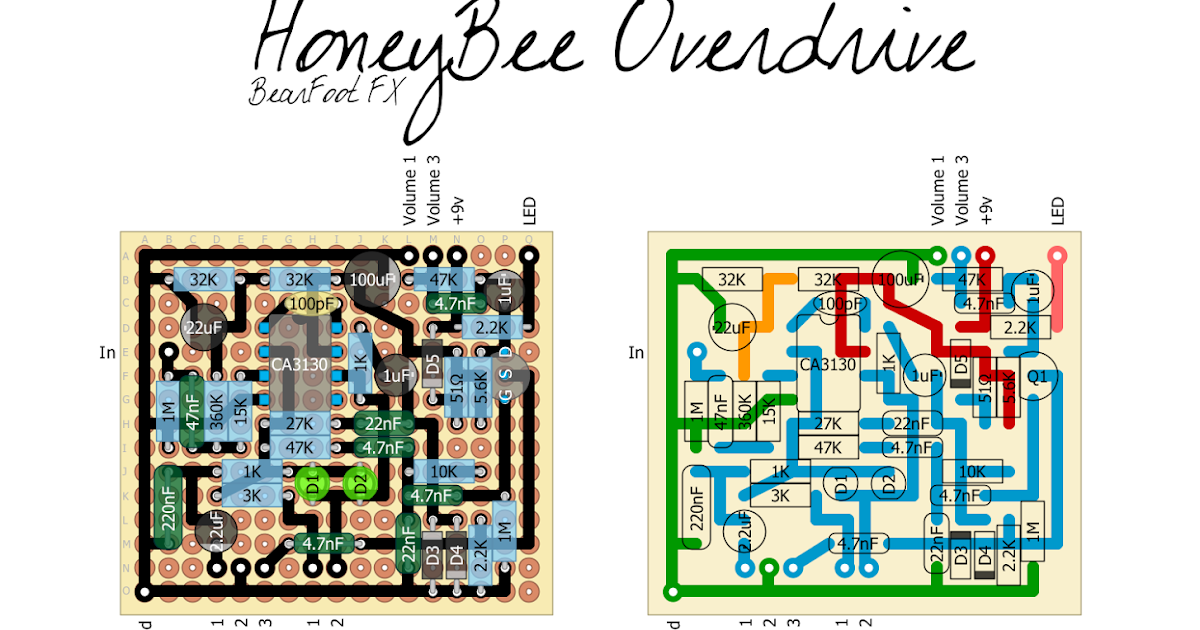 Perf and PCB Effects Layouts: BearFoot FX HoneyBee Overdrive