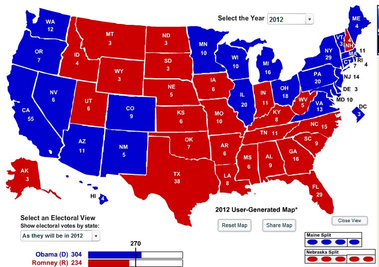 Tully's Page: Obama vs. Romney: Electoral Map, June 1 Update