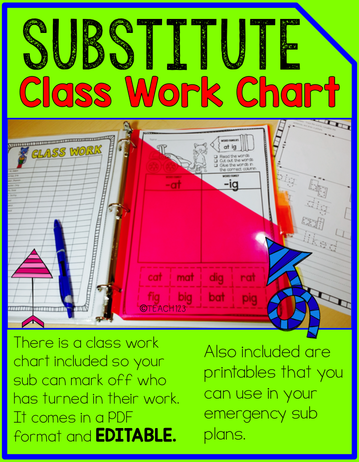 Pete the Cat themed Sub Binder | Teach123