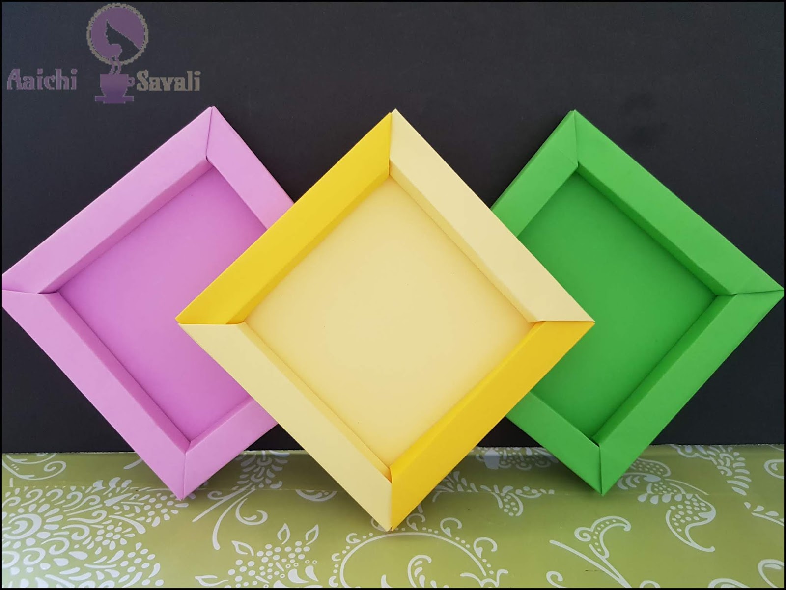 DIY Frame / Shadow Frames / Quilled Frame / Paper Origami Photo Frame ...