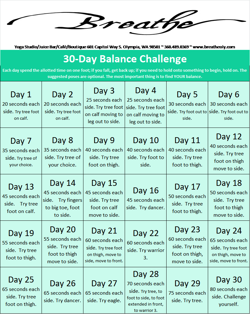 LOL - Lisa Cosmillo, the Little Old Lady Says: 30-Day Balance Challenge