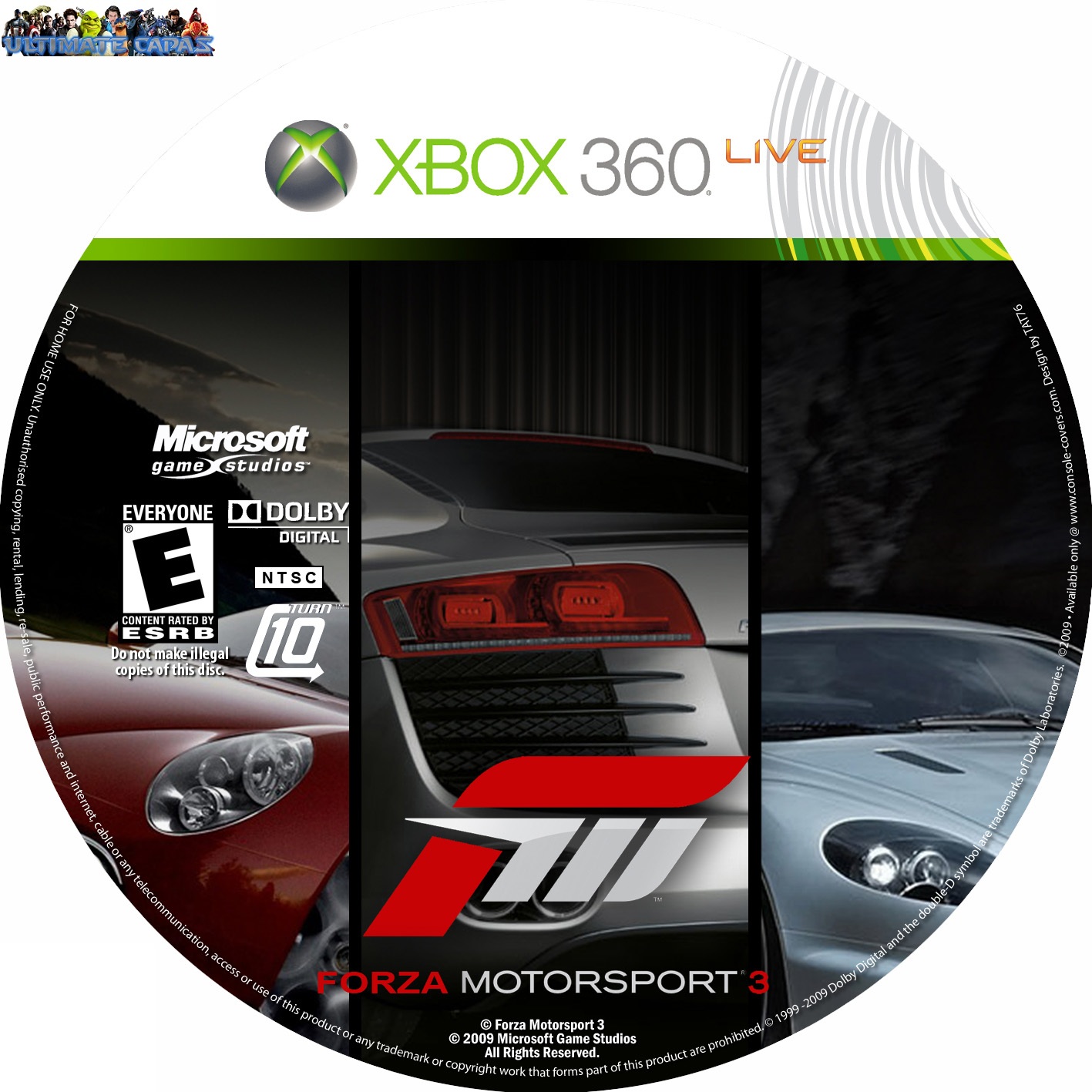 ULTIMATE CAPAS: Forza Motorsport 3 - Capa + Label