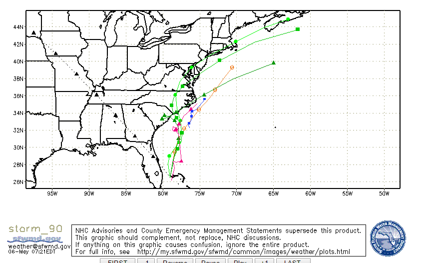 Hurricane Harbor: Invest 90L Forms off FL Coast headed to Carolina OBX