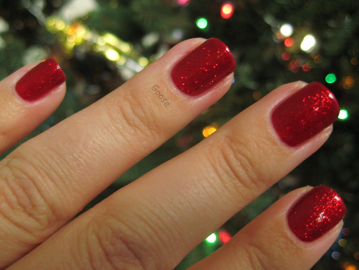Goose's Glitter: Milani Ruby Jewels (China Glaze Ruby Pumps dupe)