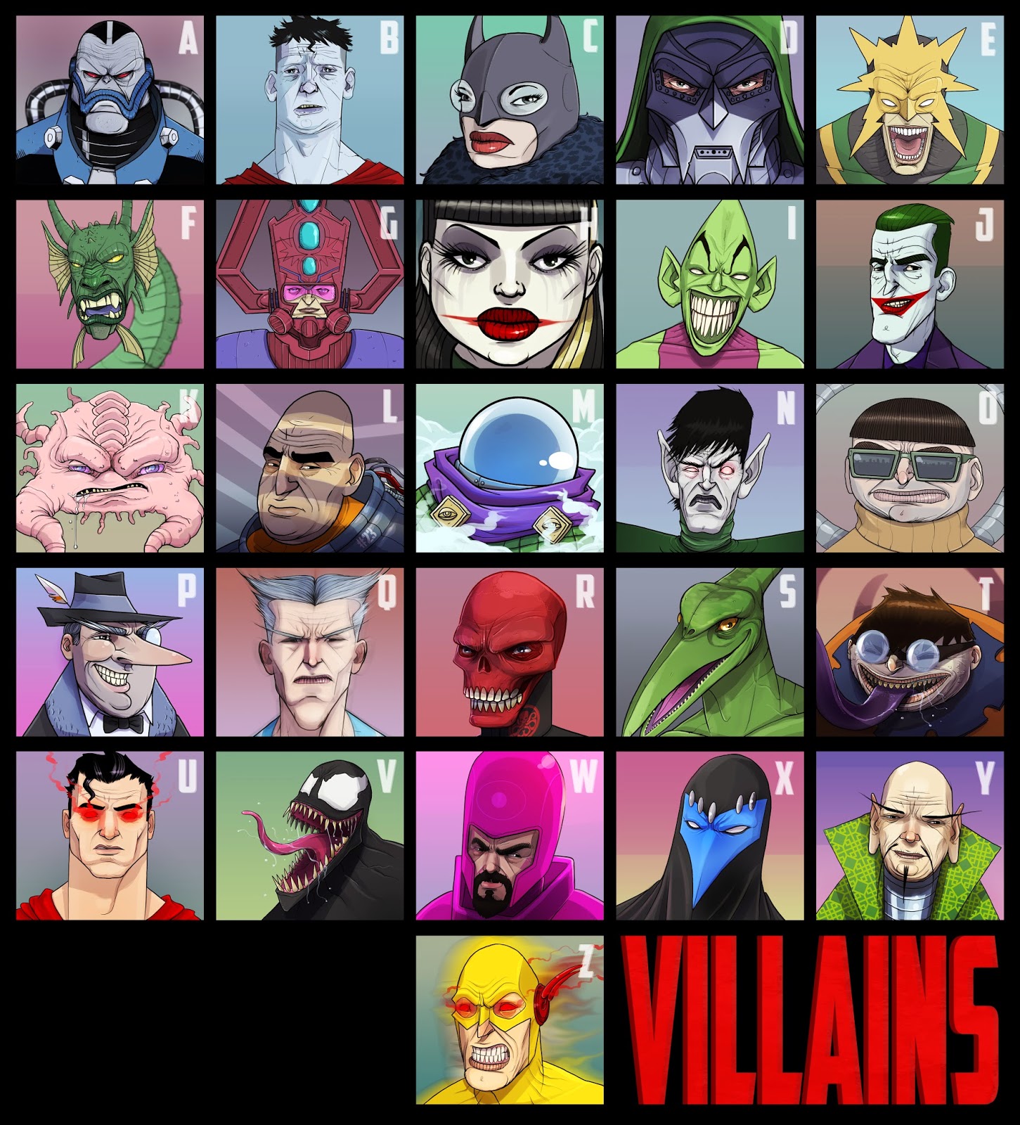 Will draw For Food: villains alphabet