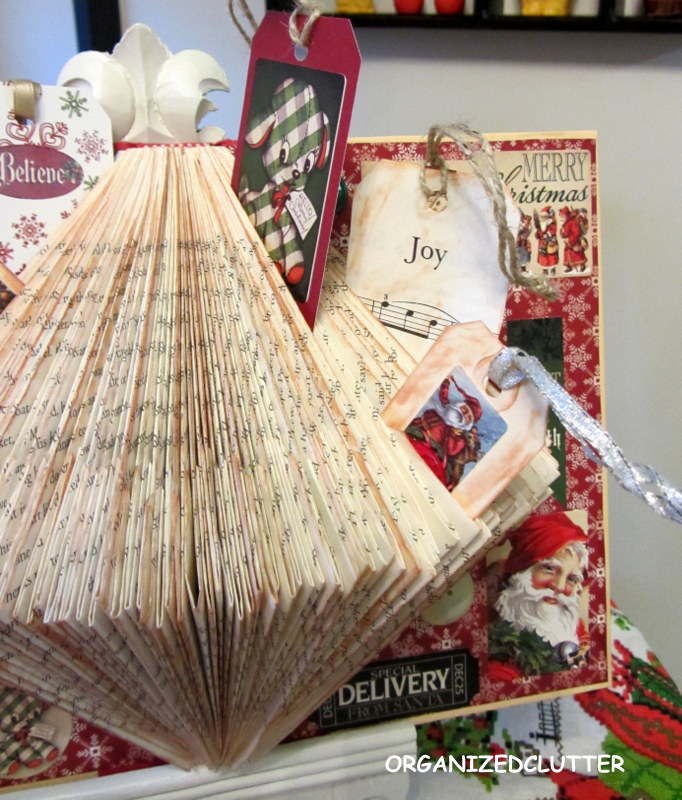 Christmas Folded Book Page Craft - Organized Clutter