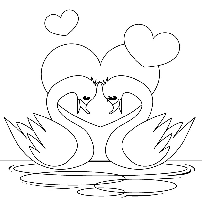 universul copiilor: Imagini de colorat lebede