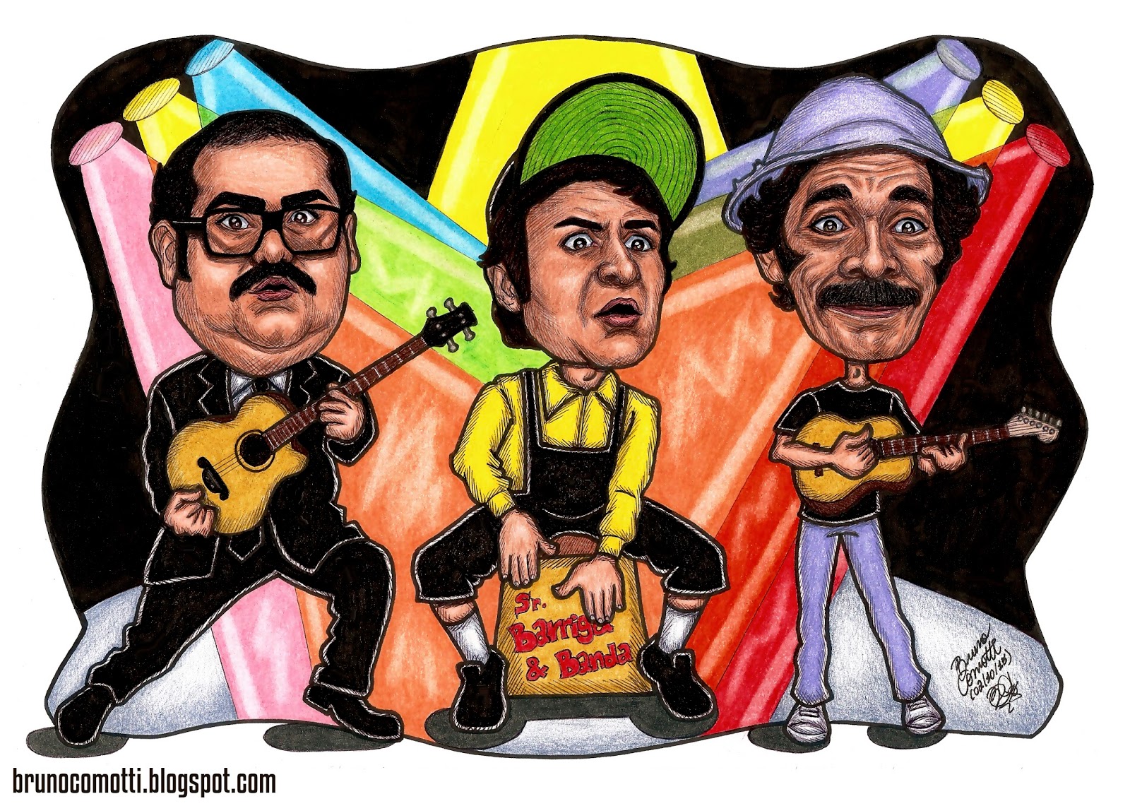 Bruno Comotti Artes: Encomenda: Caricatura de banda com personagens do ...