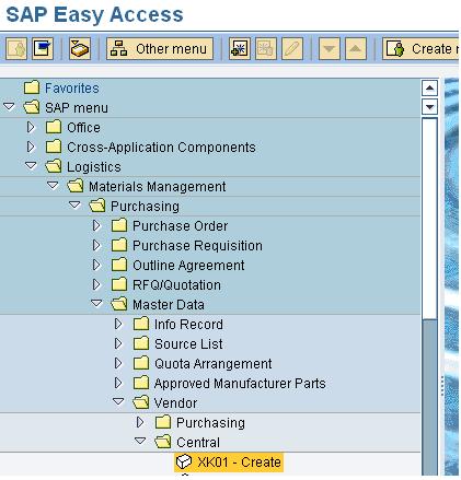 How to Create Vendor Code in SAP MM / SD - T Code - XK01