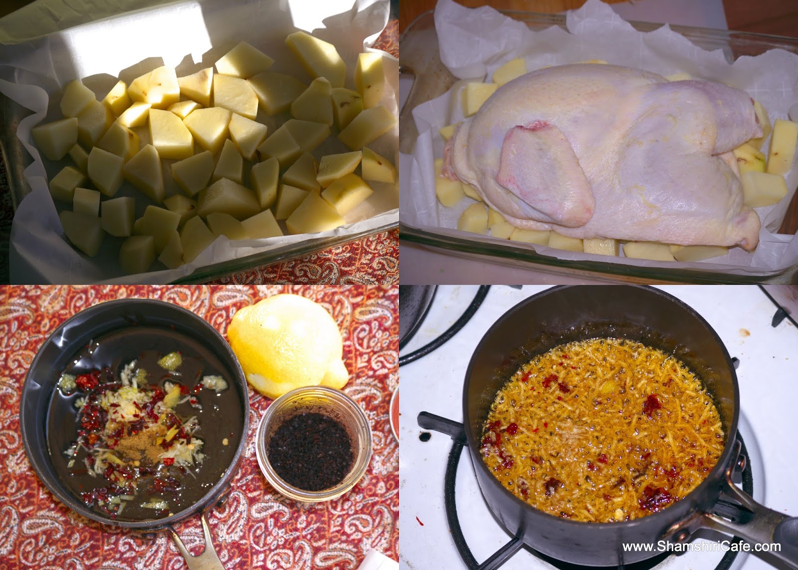 Lebanese roast chicken with lemon, garlic, and cilantro sauce