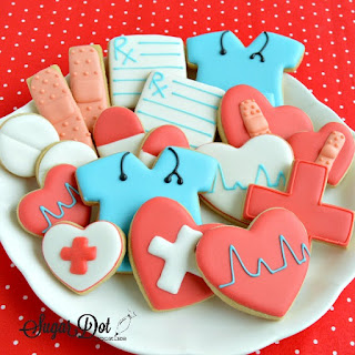 We have bandaids, pills, scrubs, prescription pads, EKG hearts and red ...