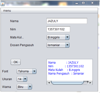 Membuat Komponen Menu Bar, Text Area dan ComboBox Pada Netbeans | Jazuly