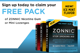 Free Pack of Zonnic Stop Smoking Nicotine Gum or Lozenges - HEAVENLY STEALS