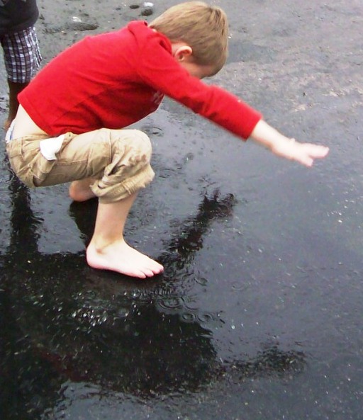preschool playground: Playing in the Puddles