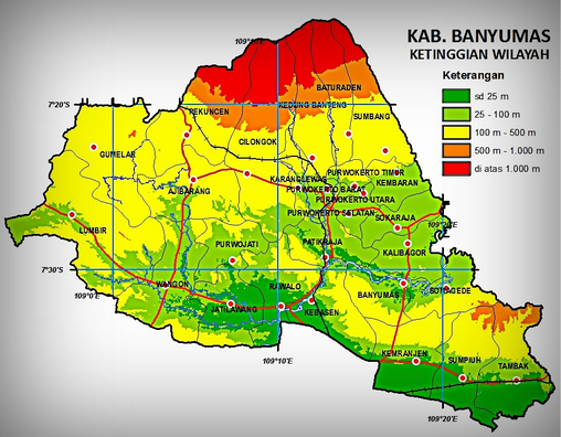 Peta Kabupaten Banyumas Versi Cetak | Gambar Peta Kabupaten Banyumas ...