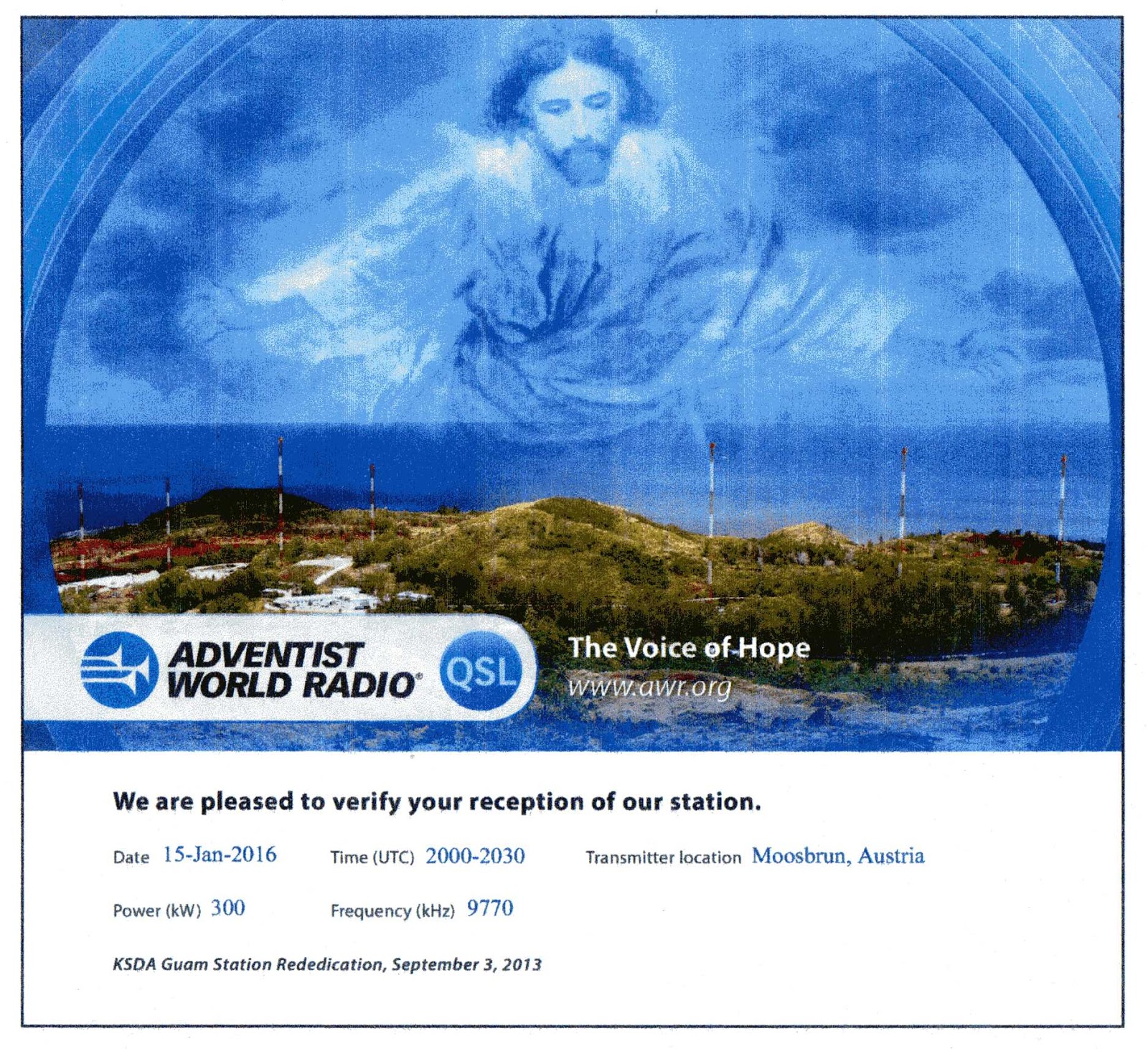 DXways-br: Confirmação recebida: 9770 kHz AWR Adventist World Radio ...