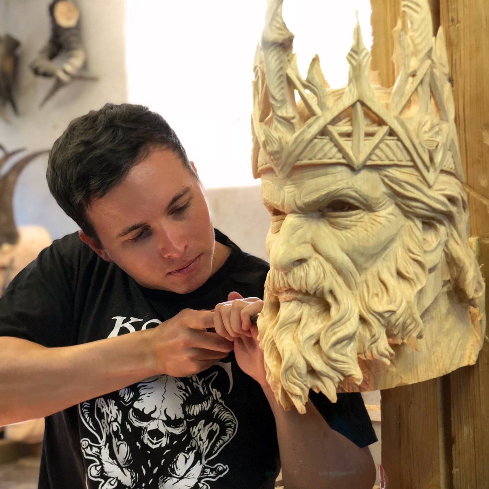 Hand Carved Krampus Masks by Stefan Koidl