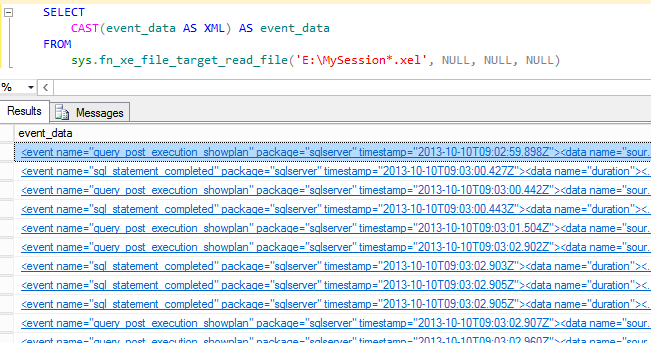 SQL Server Tips & Tricks: Extended Events : Leggere il contenuto del ...