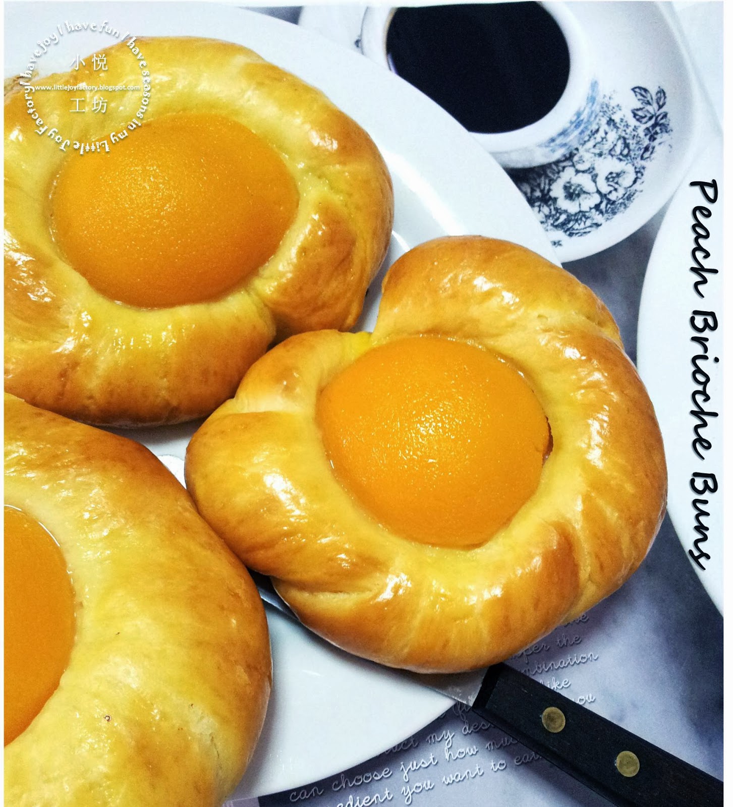 Peach Brioche Buns