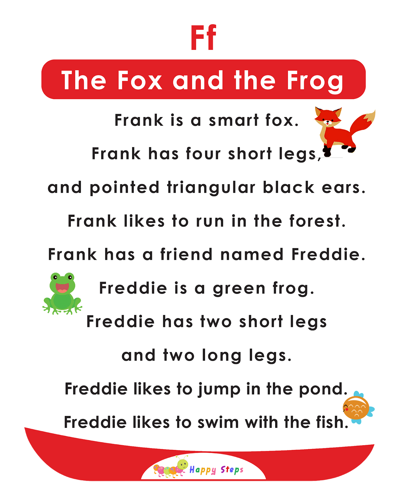 The Fox and the Frog Letter - F - Alphabet Stories