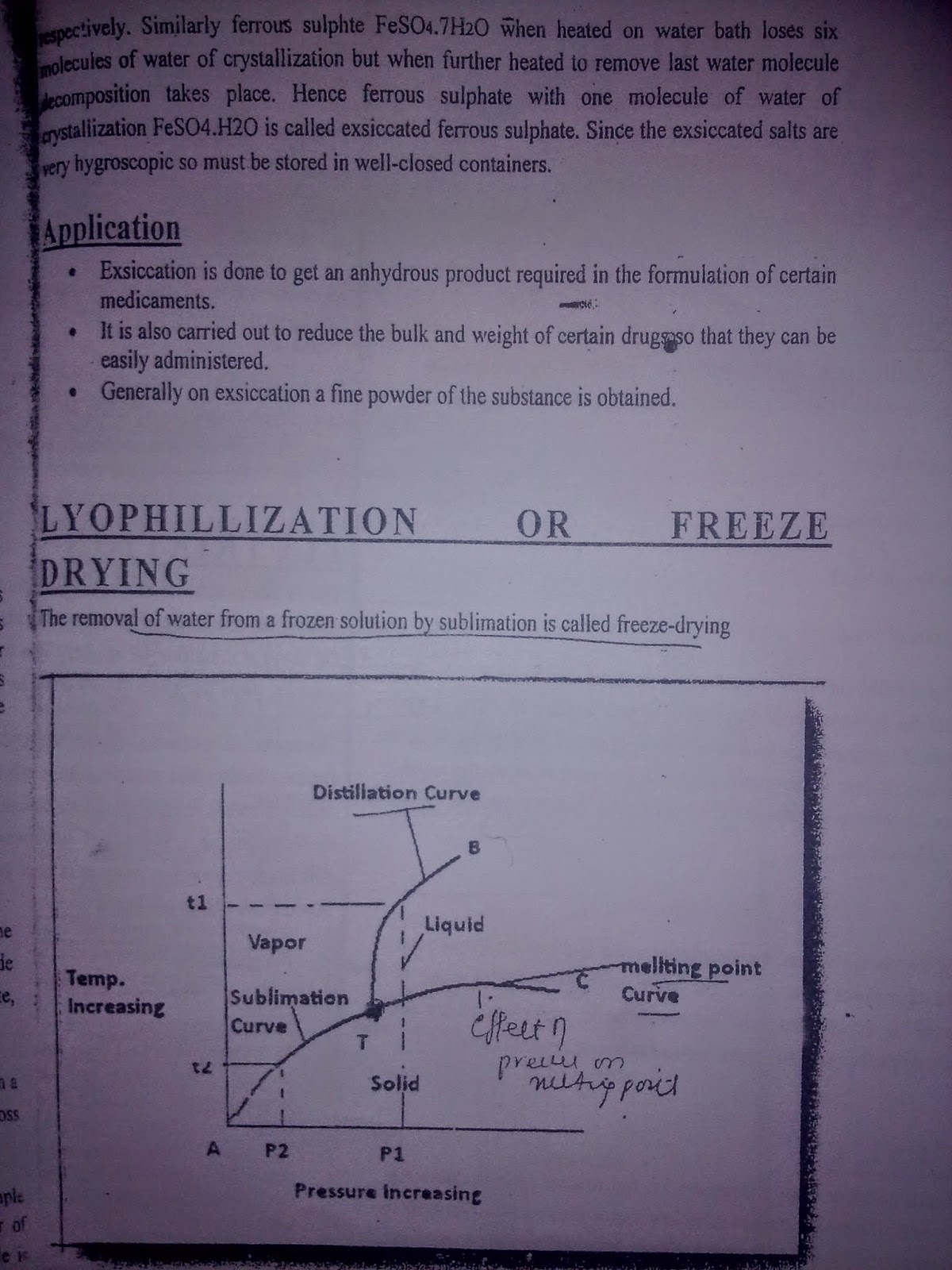 MISCELLANEOUS PROCESSES (Efflorescence, deliquescence, lyophillization, elutrition, exiccation ...