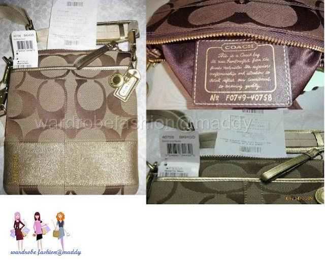 COACH SIGNATURE gold STRIPE SWINGPACK#40758 | wardrobe fashion