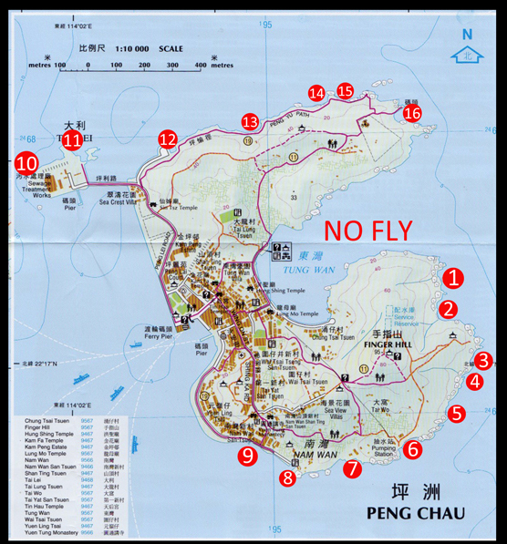 Hong Kong Coast Watch: Plastic Nurdle spill – Map of Peng Chau